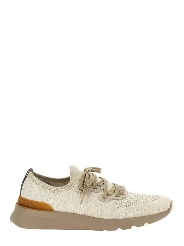 Brunello Cucinelli Knitted Sneakers - Cream