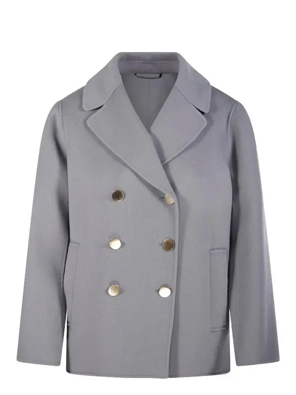 Max Mara Grey Coats Double Breasted & Peacoats - Gray