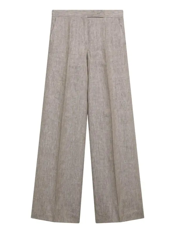 Max Mara Chevron Linen Trousers - Cream