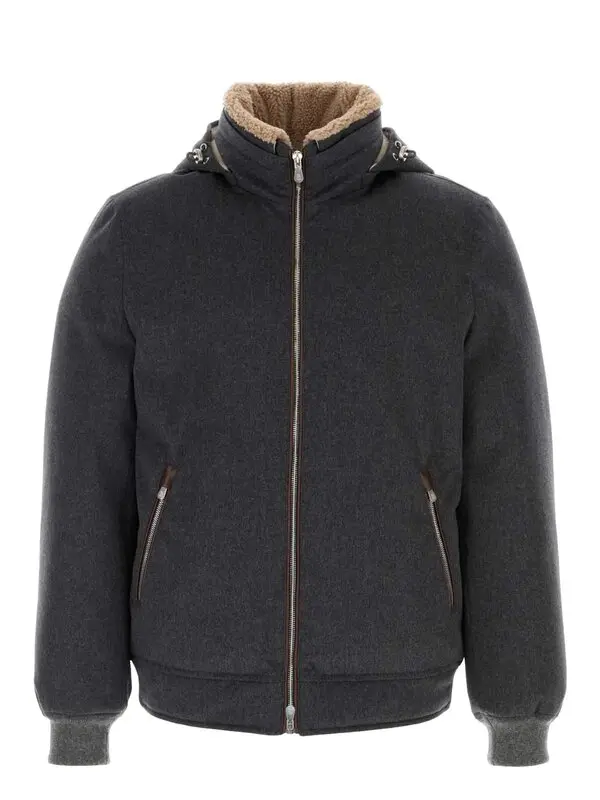 Brunello Cucinelli Wool Padded Jacket - Gray