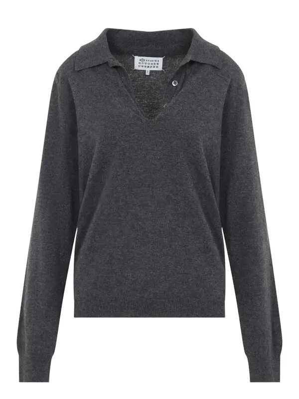 MAISON MARGIELA Twist Lambswool Polo - Gray
