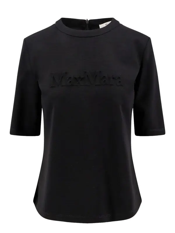 Max Mara Peter Wool T-shirt With Embossed Frontal Logo - Multicolor