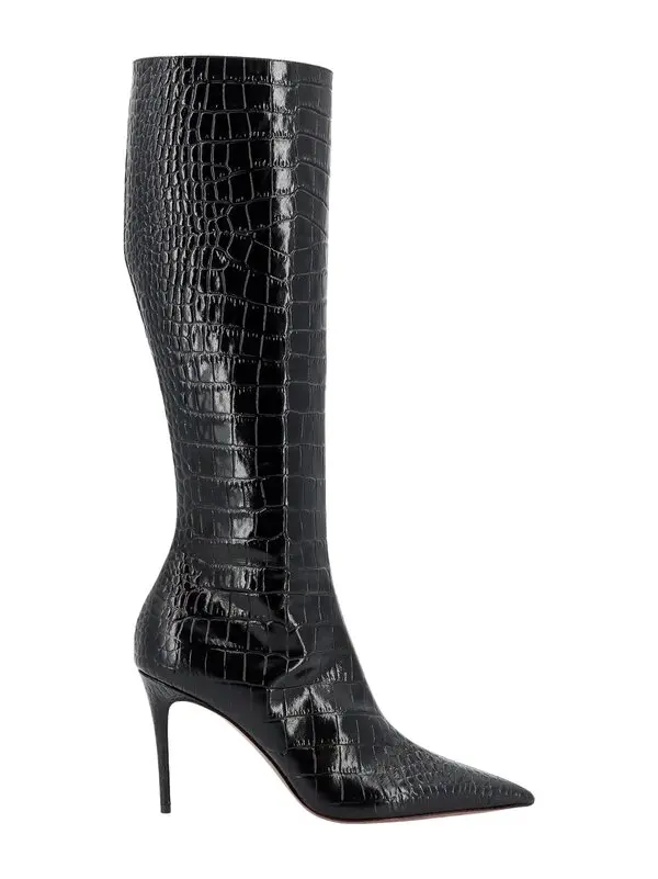 Paris Texas Vera 85 Croco Effect Leather Boots - Multicolor