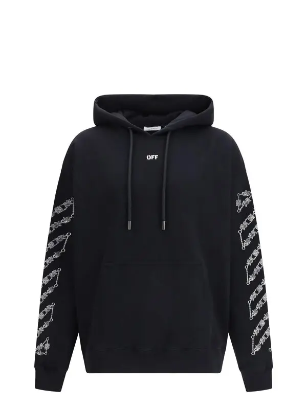 Off-White Chain Araldic Arrow Skate Hoodie - Black