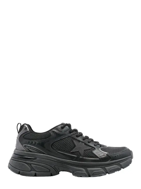 GOLDEN GOOSE Leather And Mesh Lightstar Sneakers - Black