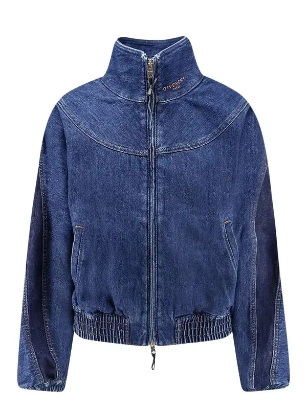 Givenchy Embroidered Lettering Logo Denim Jacket - Multicolor
