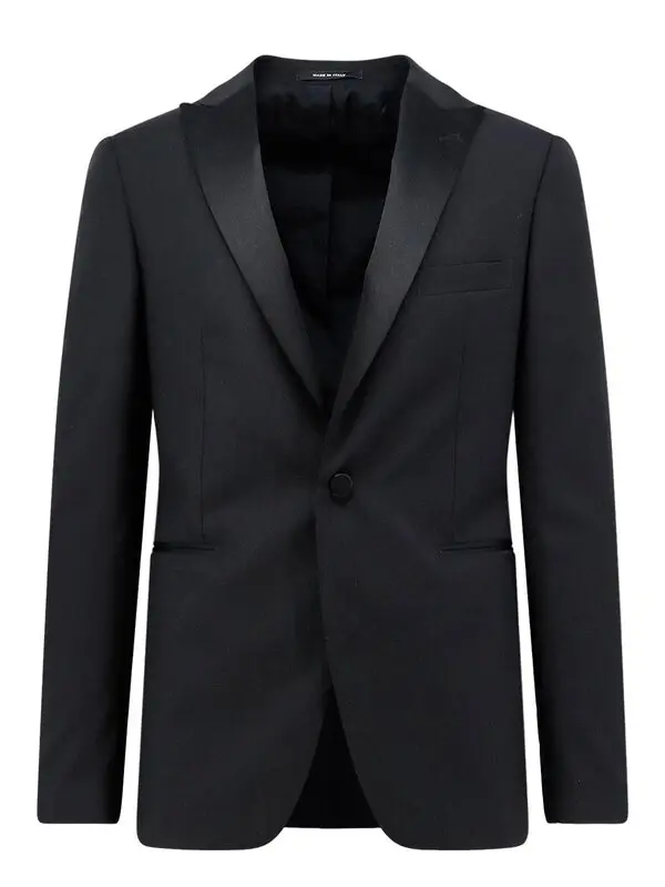 Tagliatore Tuxedo Virgin Wool Blazer - Multicolor