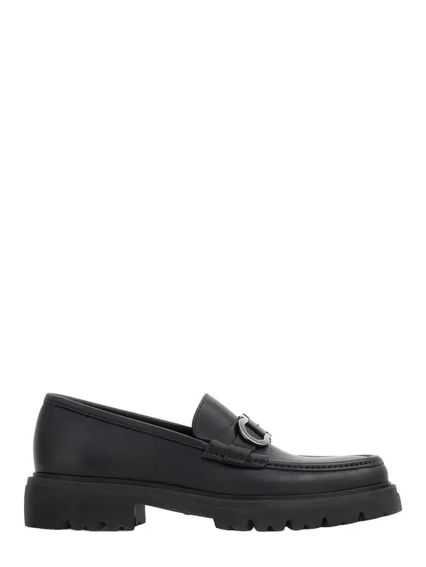 FERRAGAMO Leather Loafers - Black
