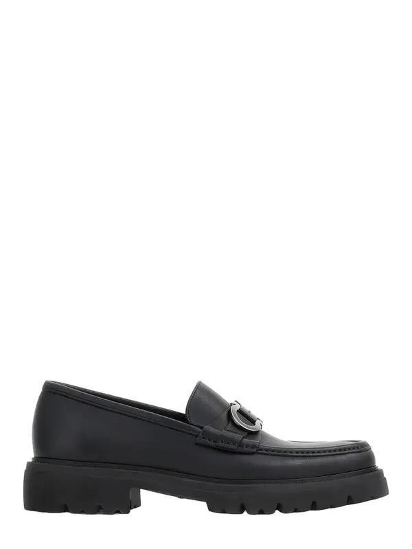 FERRAGAMO Leather Loafers - Black