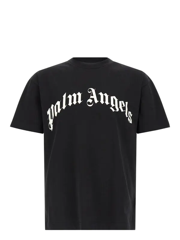 Palm Angels Curved Logo' T-shirt - Multicolor