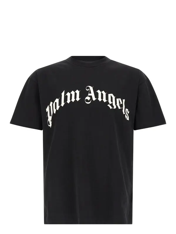 Palm Angels Curved Logo' T-shirt - Multicolor