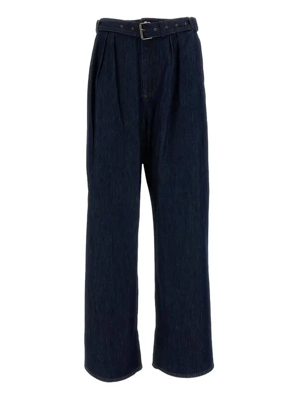 Dries Van Noten Wide Leg Jeans With Belt - Multicolor