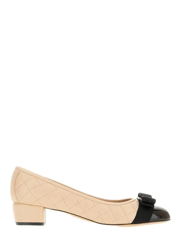 FERRAGAMO Quilted Bow Flats - Multicolor