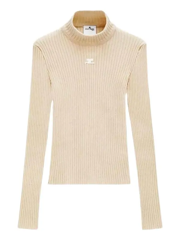 COURREGES Ribbed Knit Sweater - Brown
