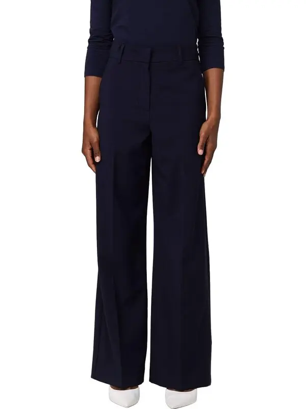 Max Mara Virgin Wool Trousers - Blue