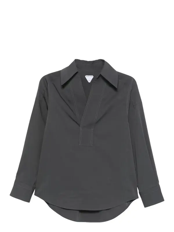 Bottega Veneta Cotton V-neck Shirt - Gray
