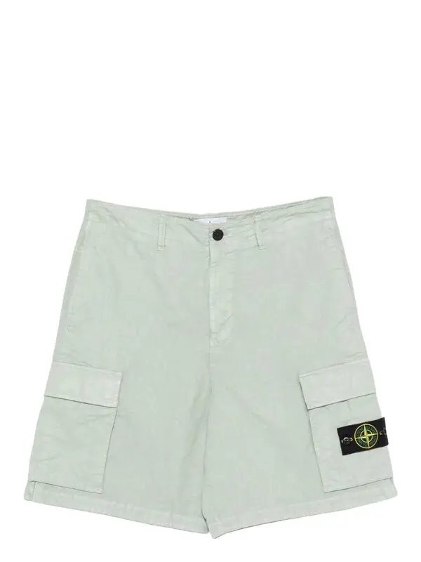 Stone Island Nylon Panama Loose Fit Cargo Bermudas - Green