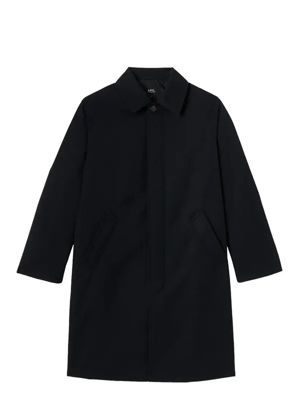 A.p.c. Water-repellent Wool Mac - Blue