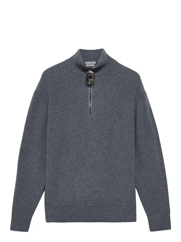 JW Anderson Wool And Cotton Blend Half-zip Jumper - Multicolor