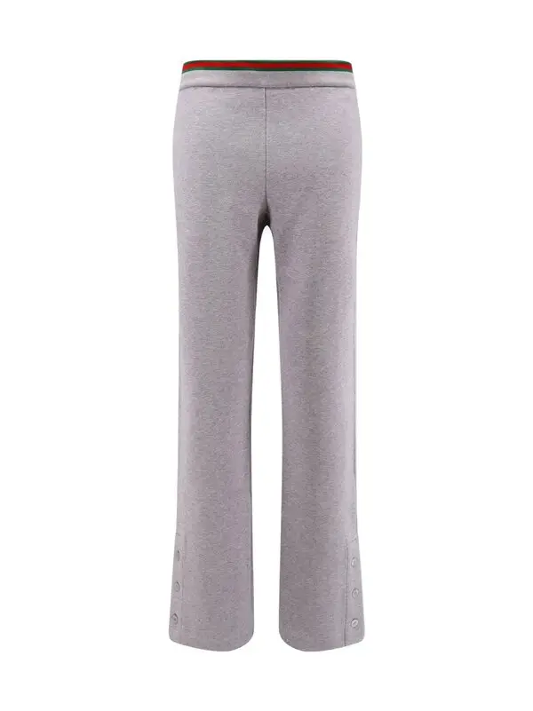 Gucci Cotton Blend Trouser With Web Detail - Multicolor