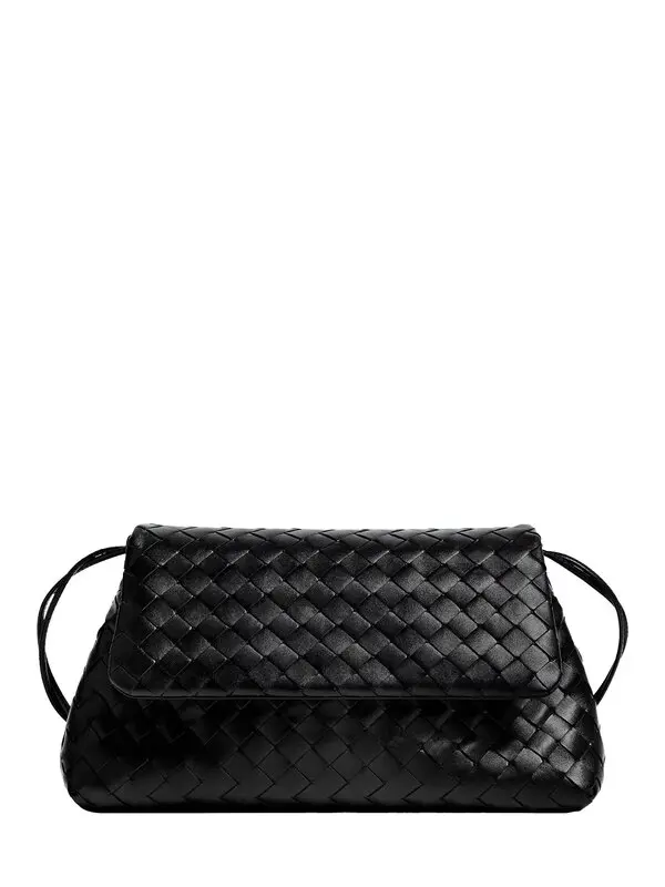 Bottega Veneta Leather Shoulder Bag With Intrecciato Pattern - Multicolor