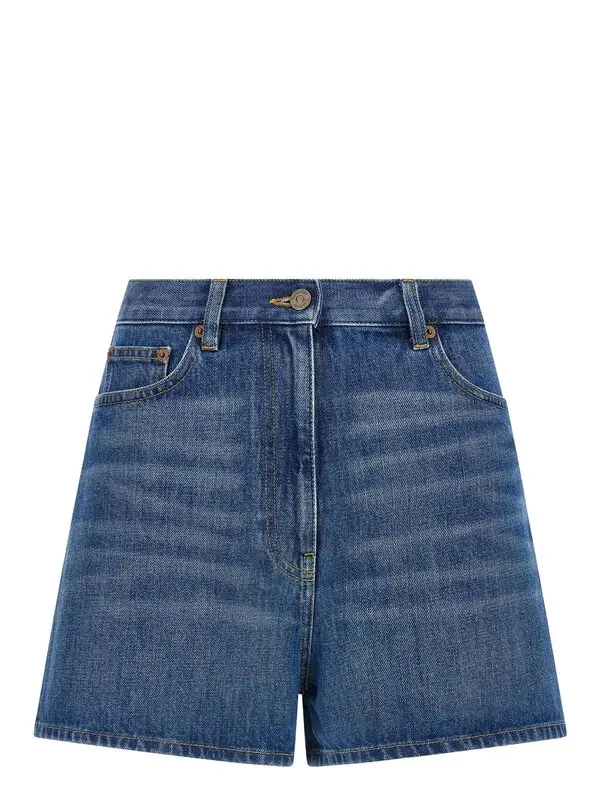 Valentino Garavani Vgold Denim Shorts - Blue