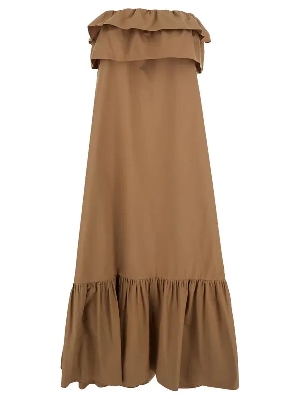 Saint Laurent Long Cotton Dress - Multicolor