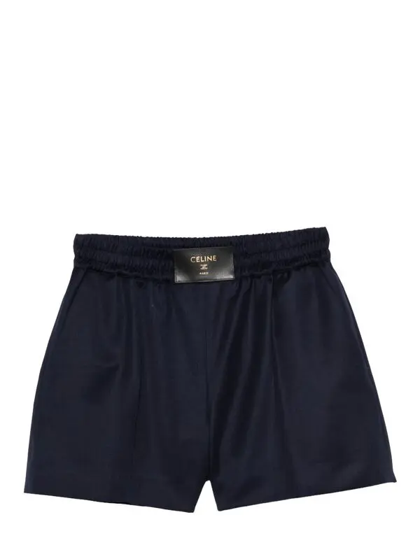 Celine Logo Wool Shorts - Multicolor