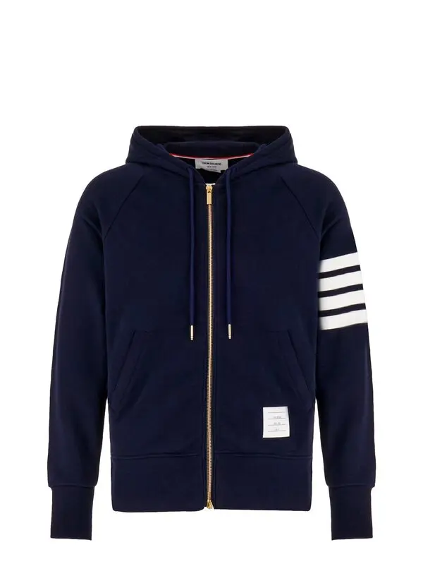Thom Browne Zip Up Hooded Sweatshirt - Multicolor