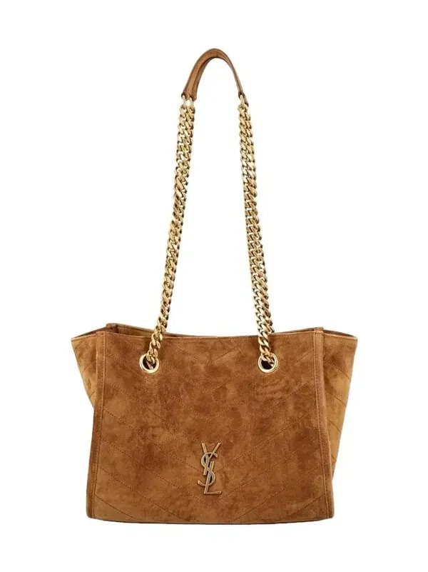 Saint Laurent Calf Leather Tote Bag - Brown
