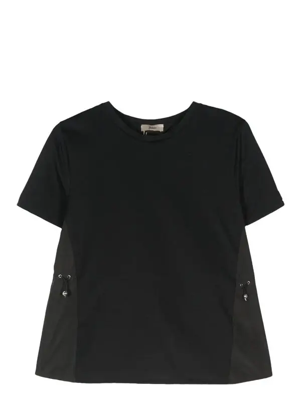 Herno Jersey And Polyester T-shirt With Drawstring - Black