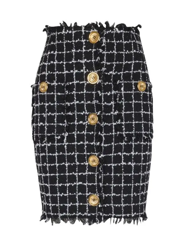 Balmain Tweed Midi Skirt - Multicolor