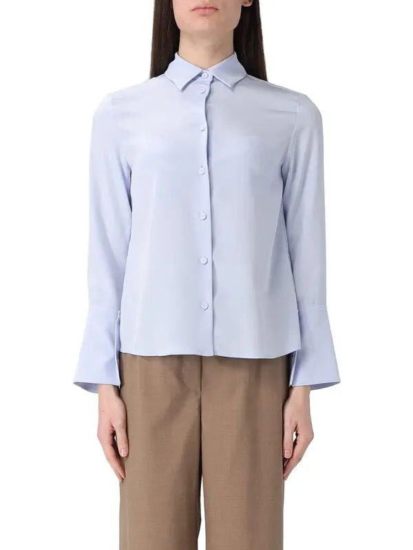 Max Mara Classic Stretch Silk Shirt - Blue