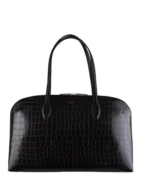 TOTEME Croco-embossed Zip-up Tote Bag - Brown