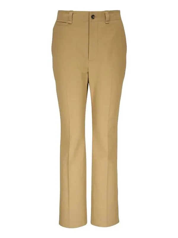 Saint Laurent Cotton Twill Straight Trousers - Cream