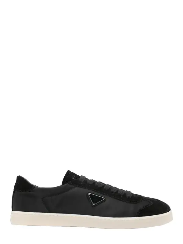 Prada Nylon Sneakers With Suede Inserts - Black