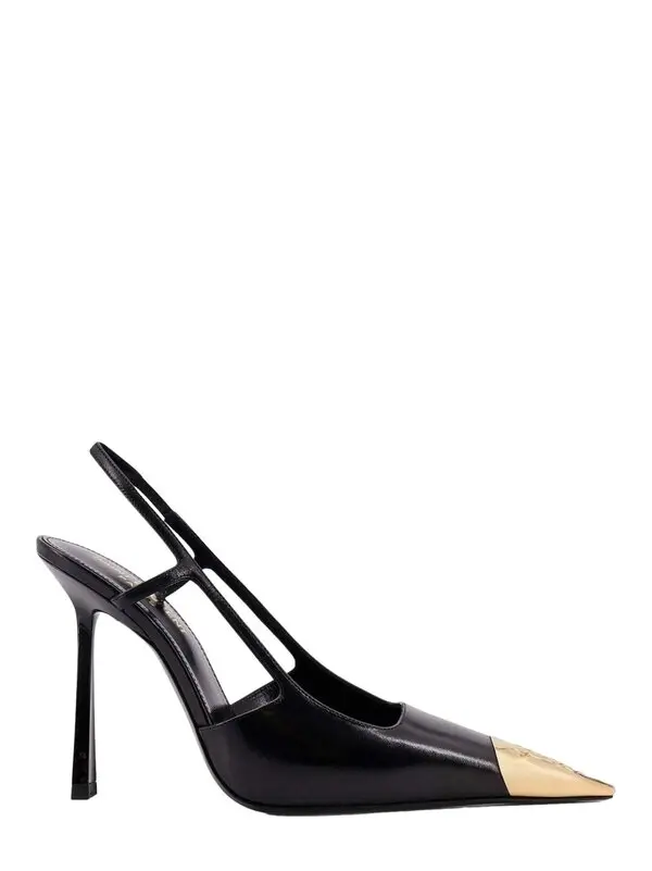 Saint Laurent Jeanne Leather Pumps With Metal Toe - Multicolor