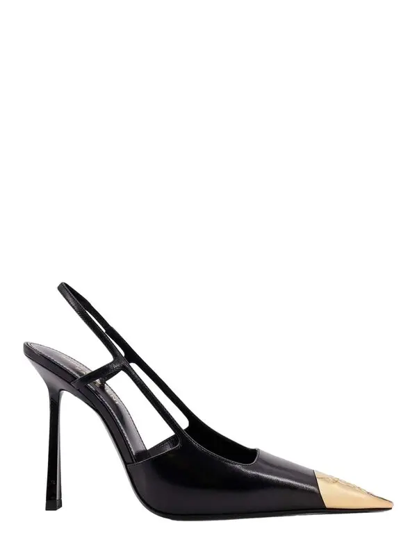 Saint Laurent Jeanne Leather Pumps With Metal Toe - Multicolor