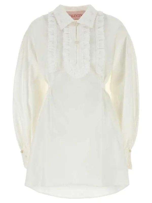 Valentino Garavani Cotton Blend Shirt Dress - White