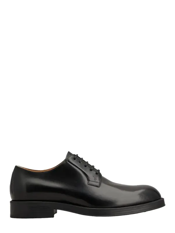 TOD'S Almond Toe Leather Derby - Black