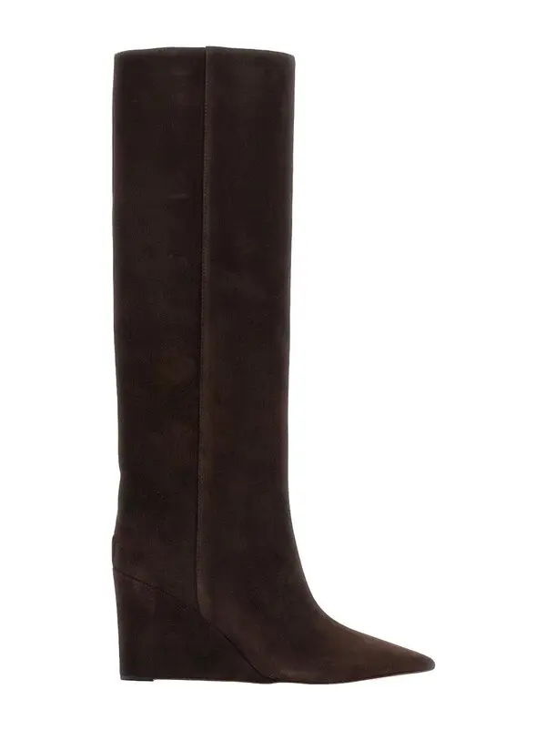 JIMMY CHOO Blake' Brown Knee-high Boots With High Wedge Heel In Leather For - Multicolor