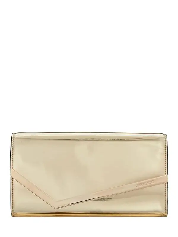 JIMMY CHOO Metallic Leather Clutch Bag - Gold