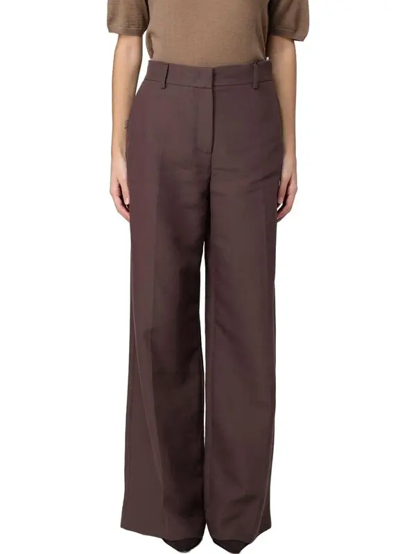 Max Mara Wide Leg Tailored Trousers - Brown