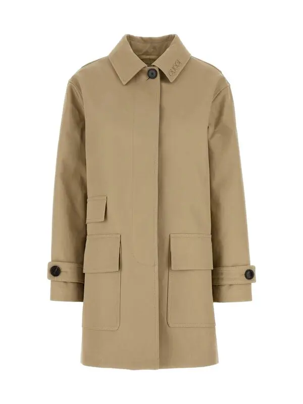 Gucci Drill Overcoat - Brown