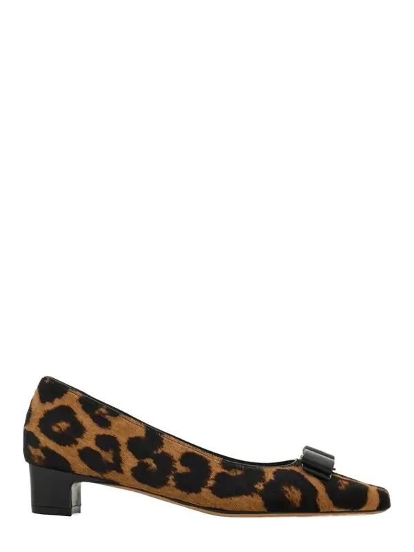 FERRAGAMO Horsehair Printed Pirri Pony Décollet - Black