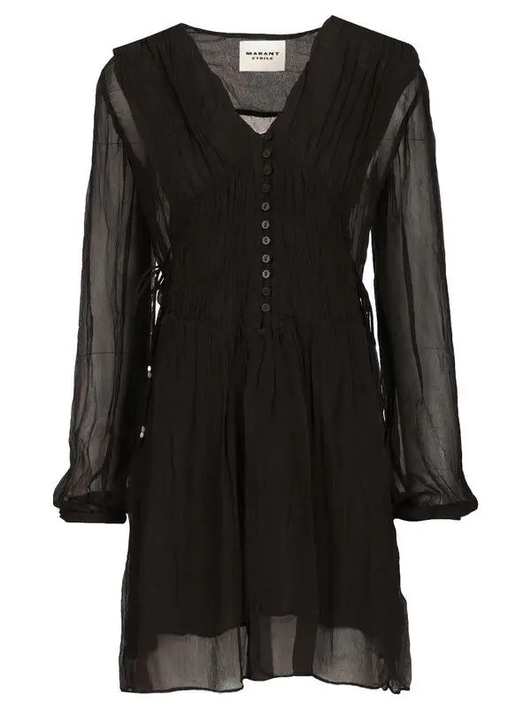 Isabel Marant Étoile Loriena Printed Muslin Dress - Black