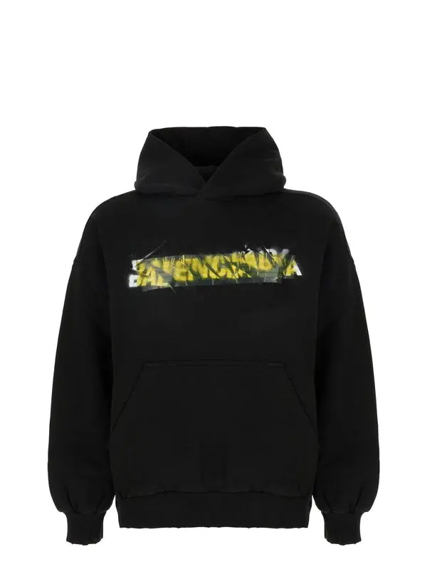 Balenciaga Printed Hooded Sweatshirt - Multicolor