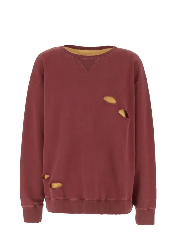 MAISON MARGIELA Distressed Crewneck Sweatshirt - Multicolor