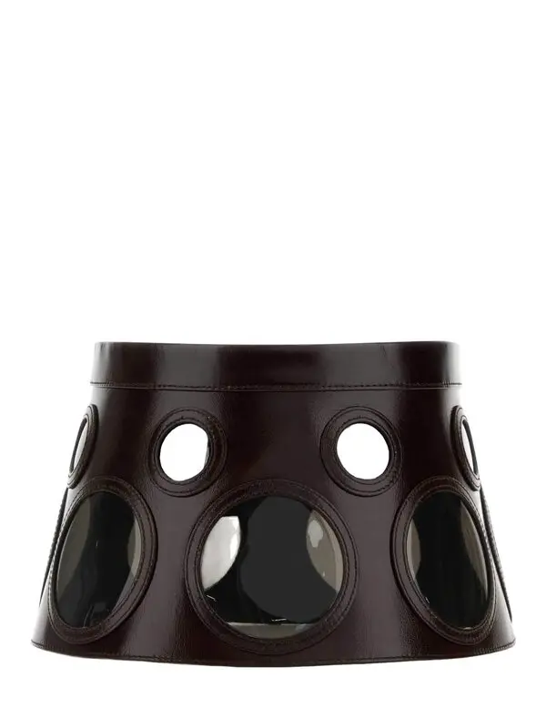 Prada Dark Leather Hat - Brown