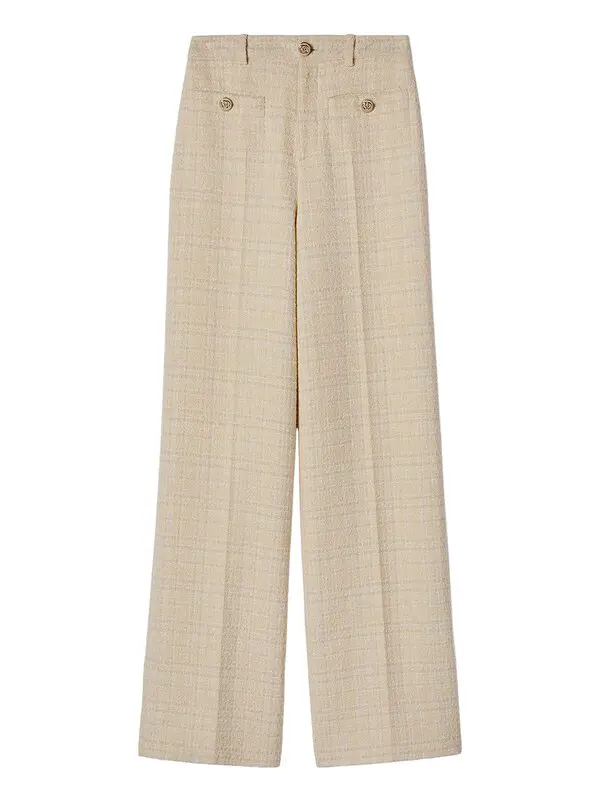 Gucci Cotton Blend Checked Trousers - Multicolor
